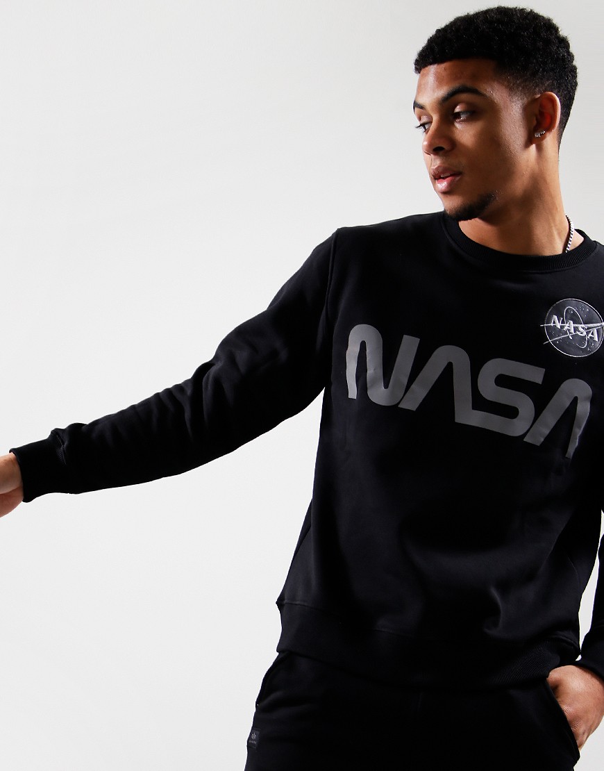 Alpha Industries Nasa Reflective Sweat Black - Terraces Menswear