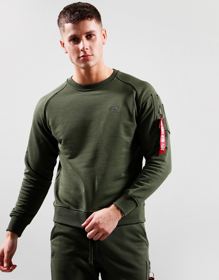 Alpha Industries X-Fit Sweat Dark Green - Terraces Menswear