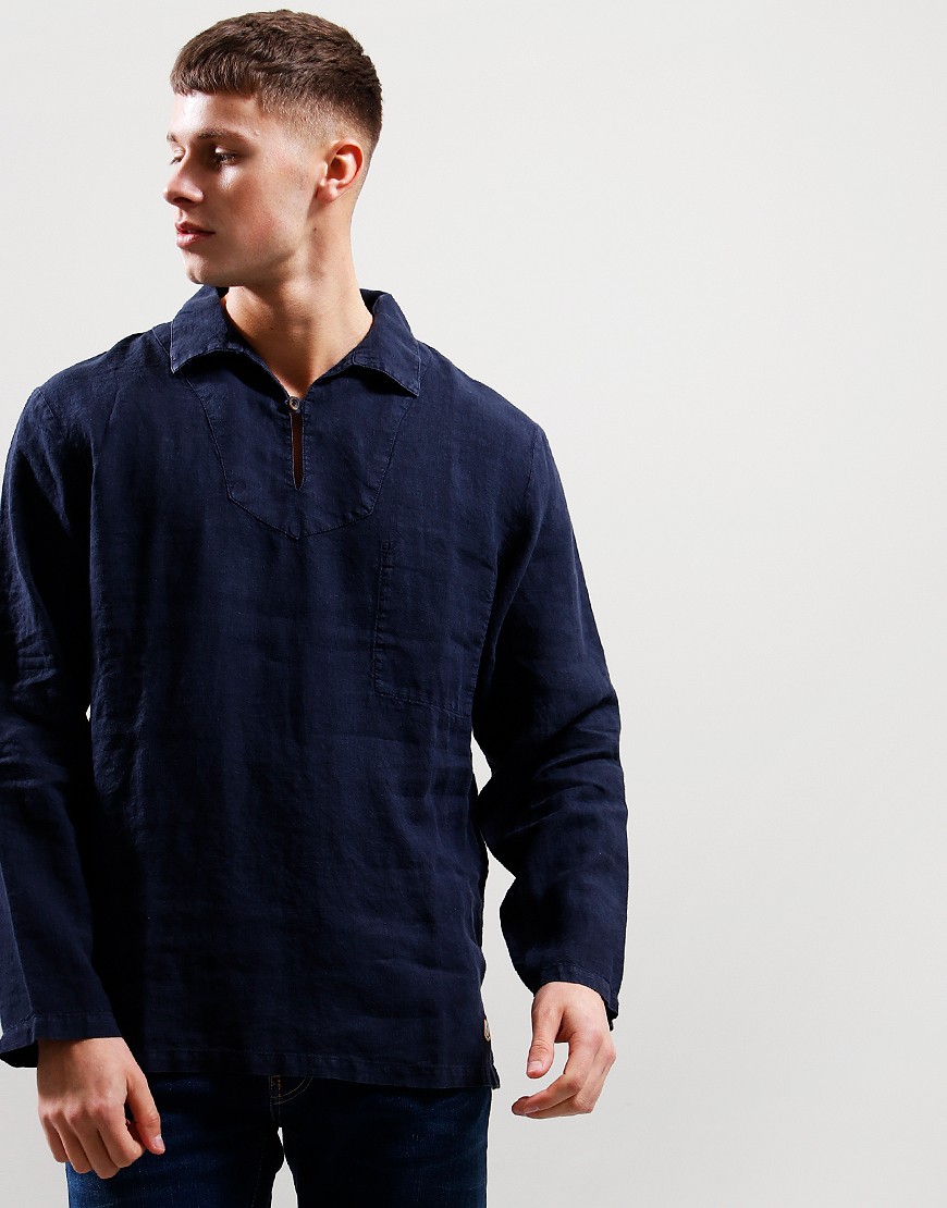Armor Lux Linen Smock Marine Deep - Terraces Menswear
