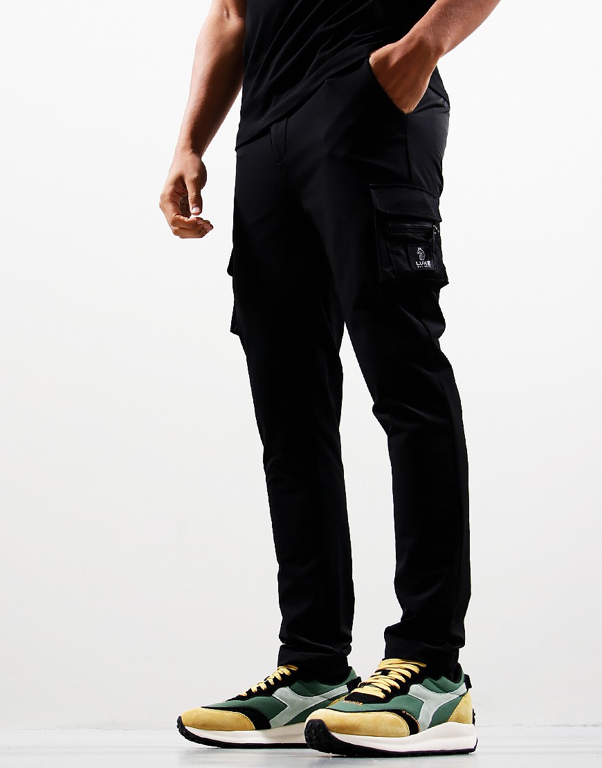 Luke 1977 Melville Cargo Pants Jet Black - Terraces Menswear