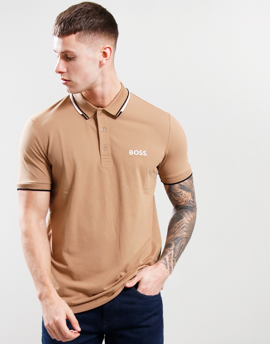 BOSS Paddy Pro Polo Shirt Medium Beige - Terraces Menswear