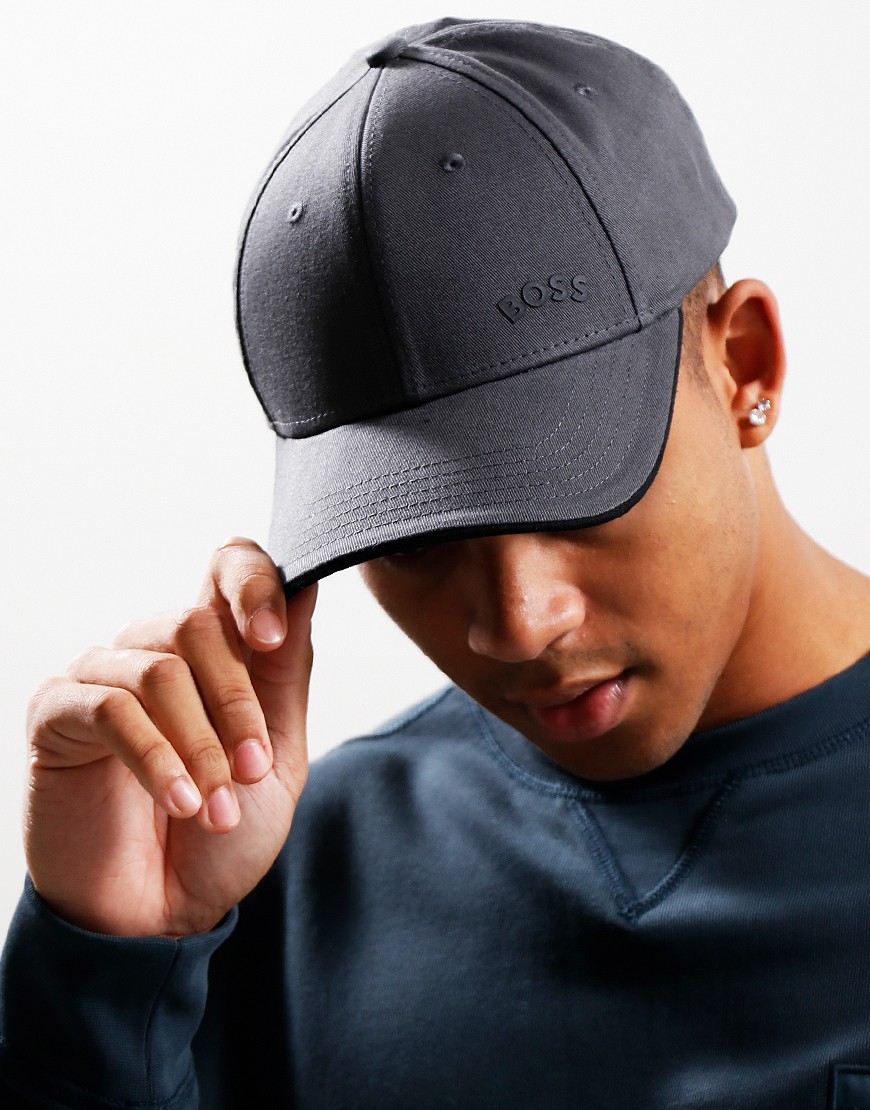 BOSS Bold Curved Cap Dark Grey - Terraces Menswear