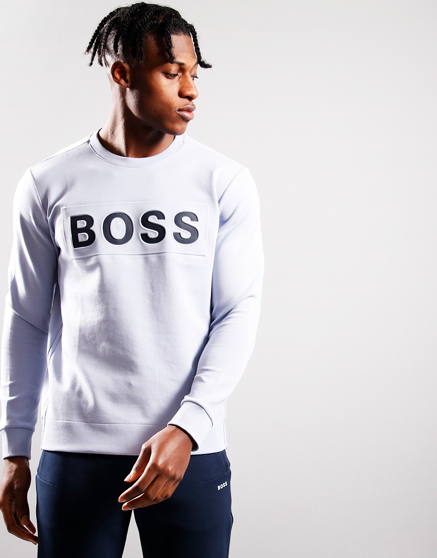 BOSS Salbo 1 Crew Sweat Open Blue - Terraces Menswear