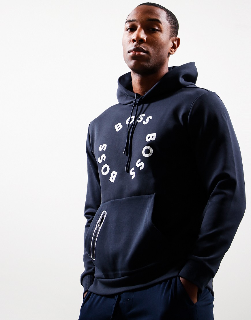 BOSS Soody 2 Hoodie Dark Blue - Terraces Menswear