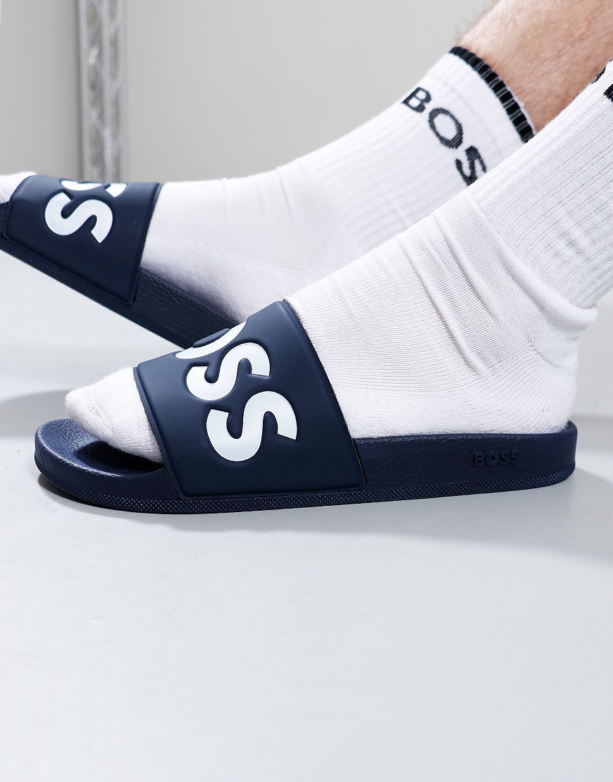 BOSS Aryeh_Slid_rblg_N Sliders Dark Blue - Terraces Menswear