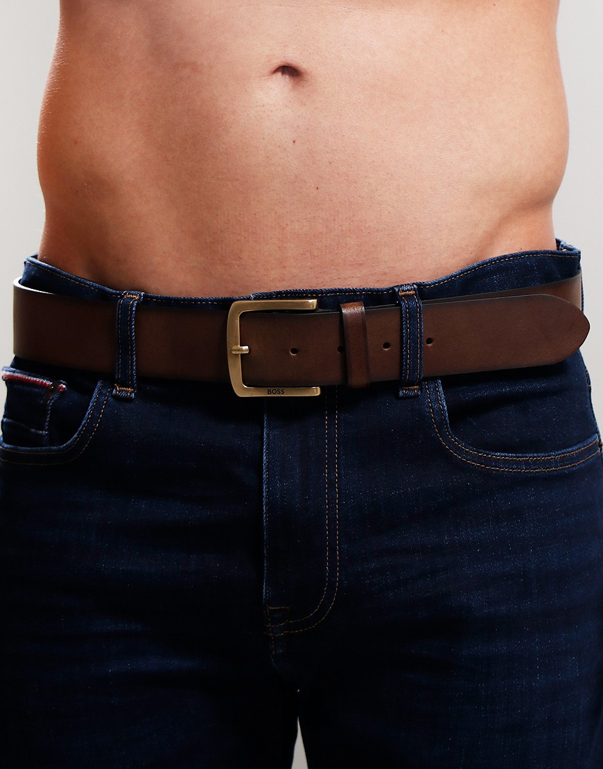 BOSS Joy_Sz40 Belt Medium Brown - Terraces Menswear