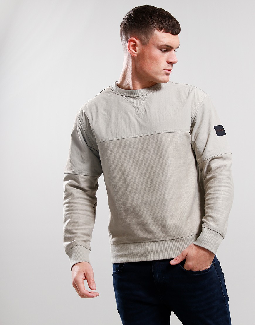 BOSS Wetwill Crew Sweat Open Grey - Terraces Menswear