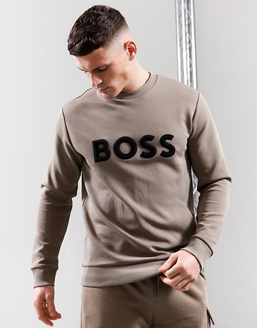 BOSS Salbo 1 Crew Sweat Light/Pastel Green - Terraces Menswear
