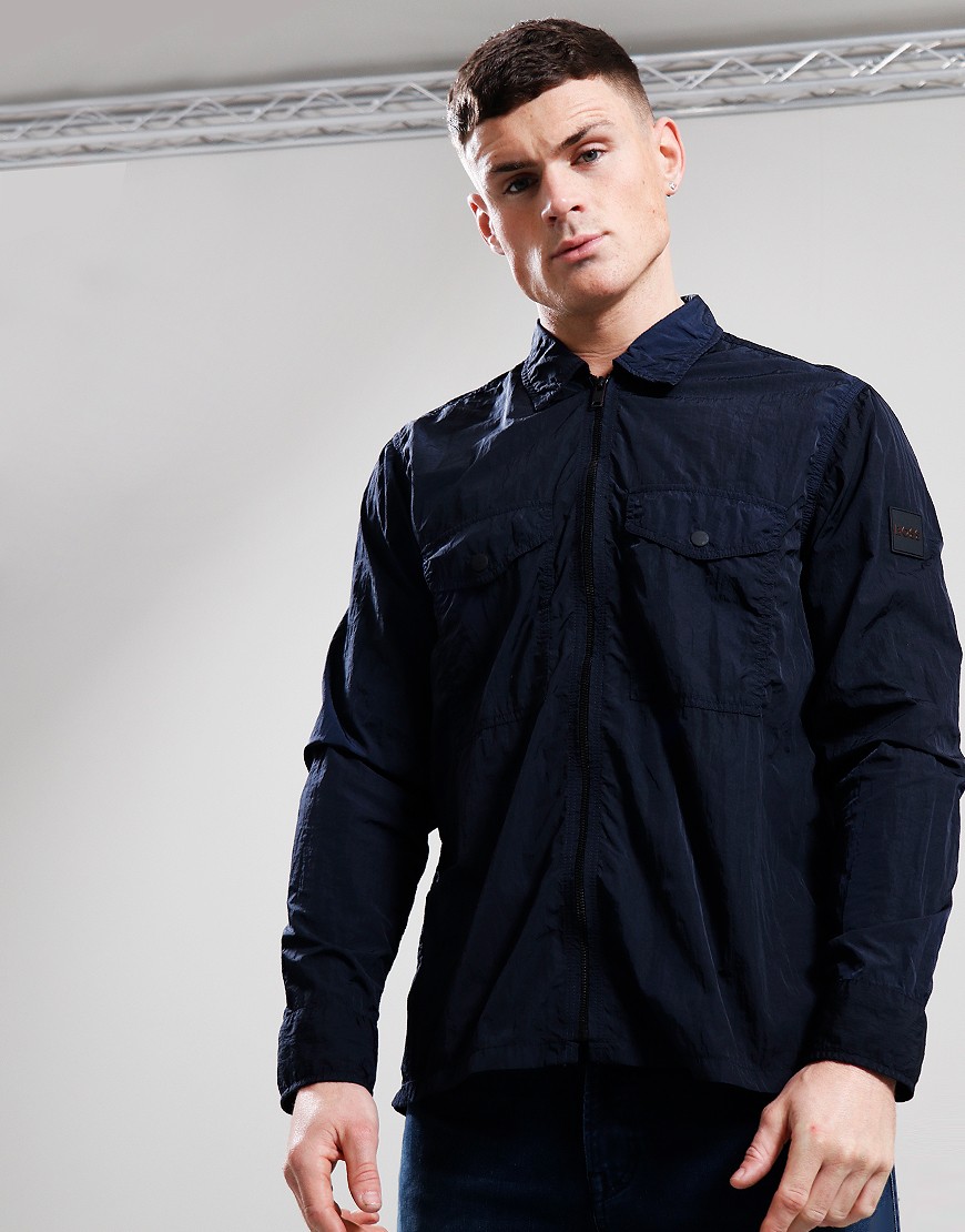 BOSS Lovel-Zip_8 Overshirt Dark Blue - Terraces Menswear