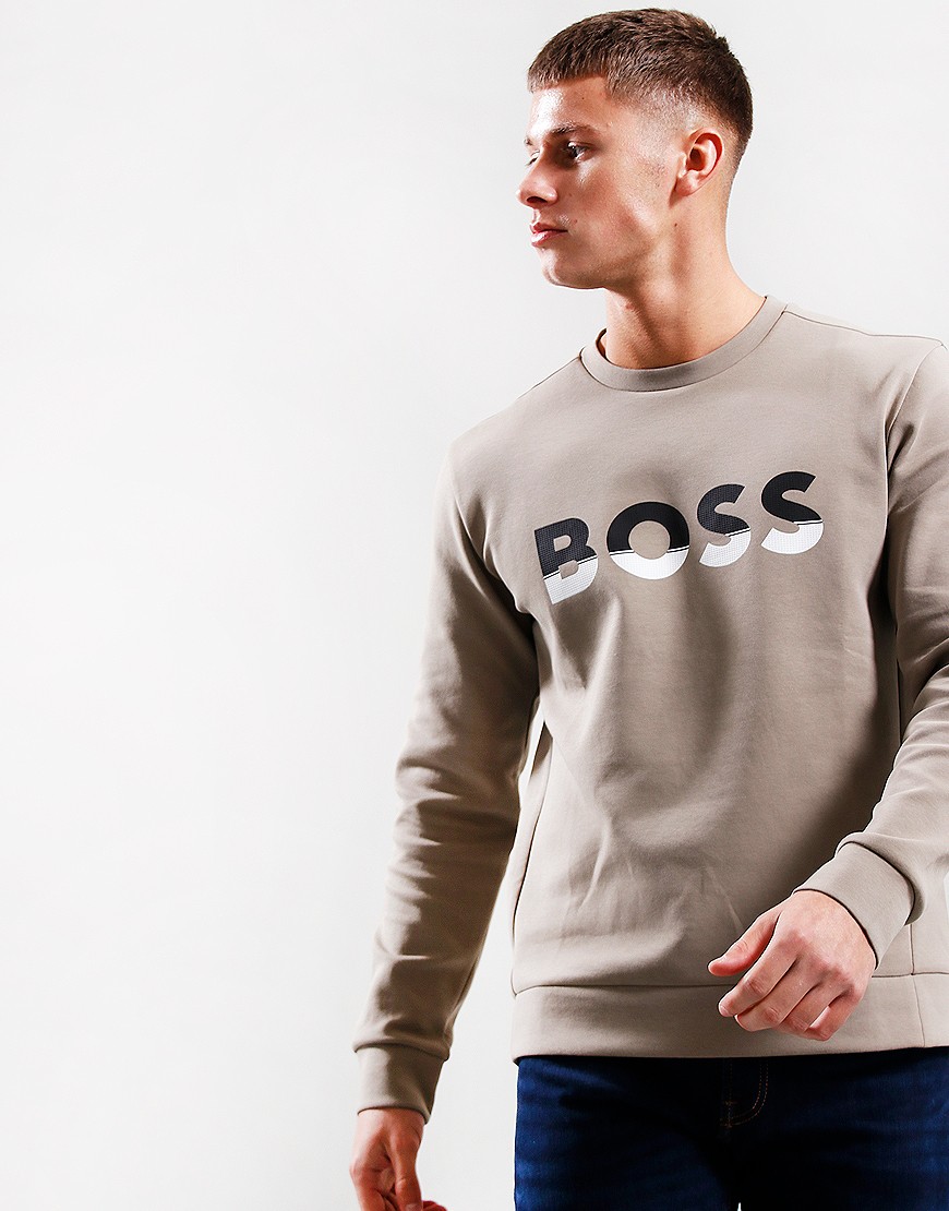 BOSS Salbo 1 Crew Sweat Light Pastel Green - Terraces Menswear