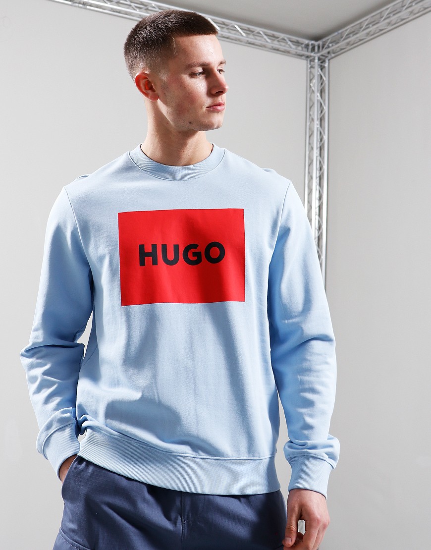 HUGO Duragol222 Crew Sweat Light Pastel Blue - Terraces Menswear