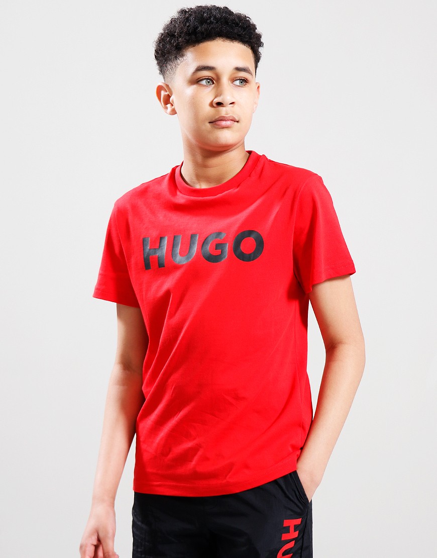 HUGO Kids Logo T-Shirt Bright Red - Terraces Menswear