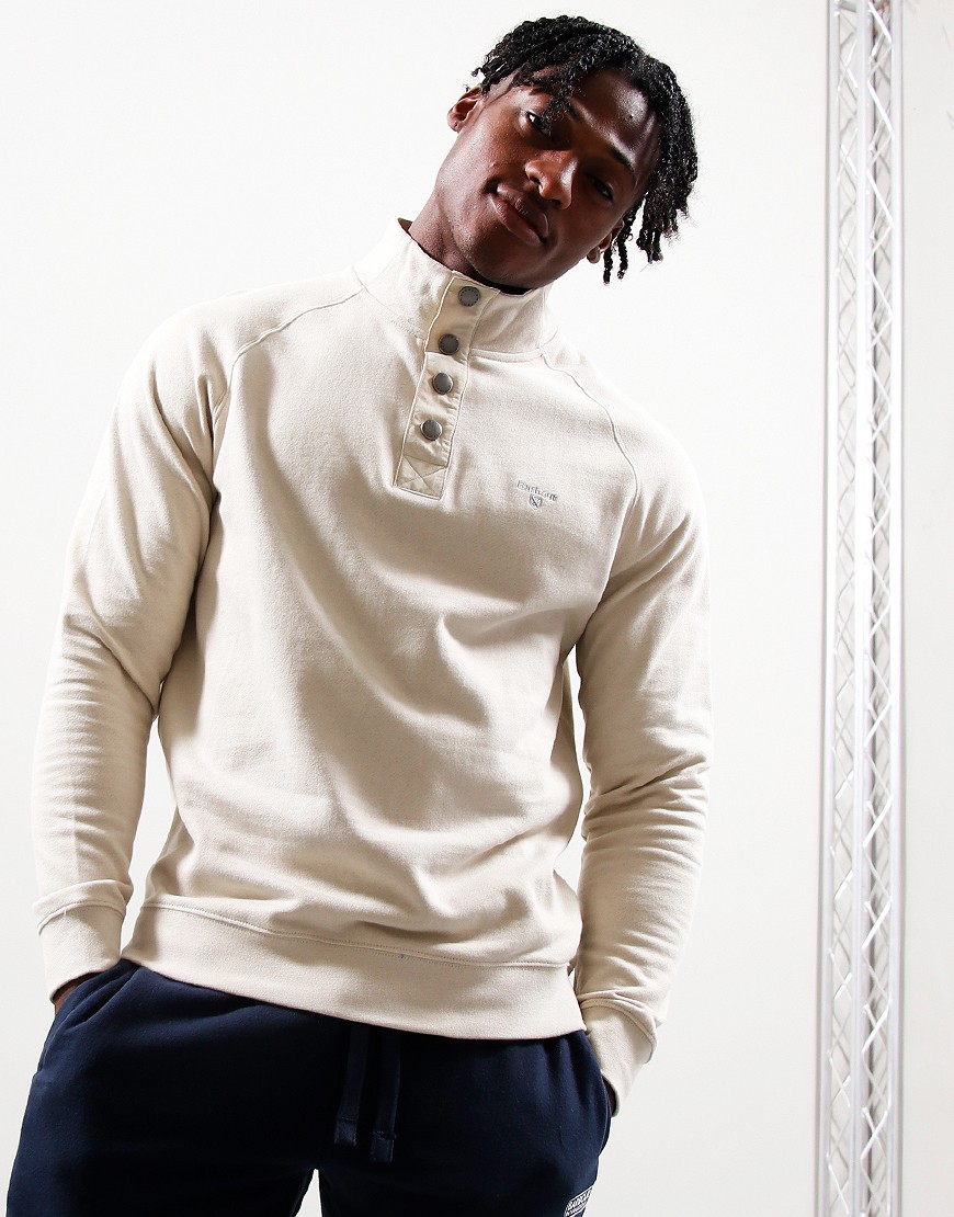 Barbour Essential Half Button Sweat Mist - Terraces Menswear