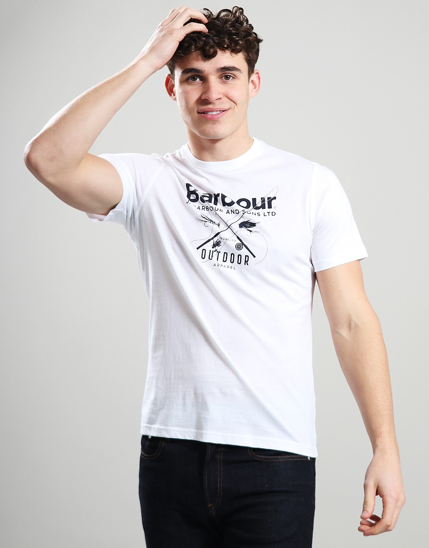 Barbour Fly T-Shirt White - Terraces Menswear