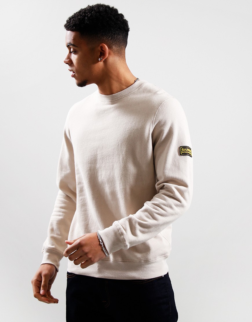 Barbour International Badge Crew Sweat Mist - Terraces Menswear