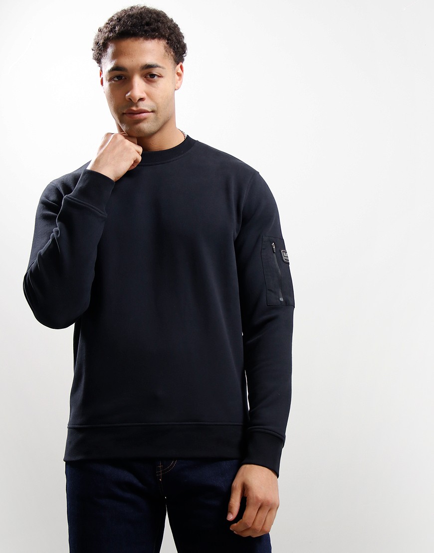 Barbour International Grip Crew Sweat Black - Terraces Menswear