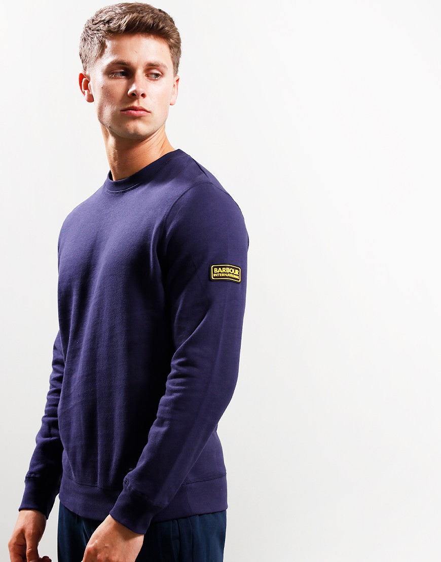 Barbour International Badge Crew Sweat Ink - Terraces Menswear