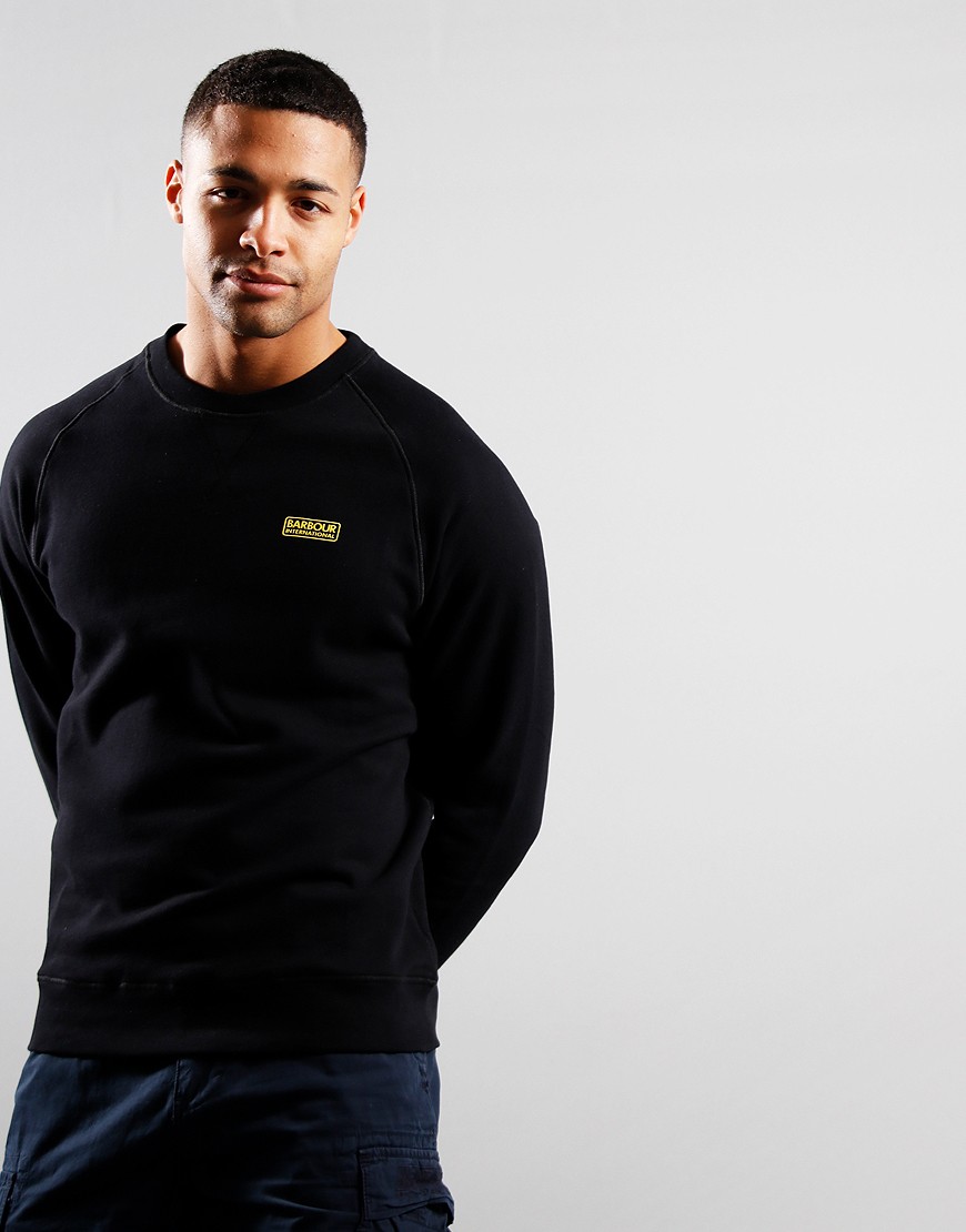 Barbour International Essential Crew Sweat Black - Terraces Menswear
