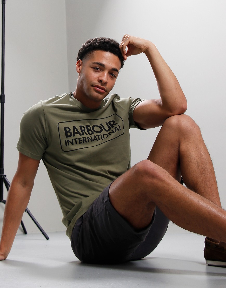 Barbour International Essential Large Logo Light Moss - Terraces Menswear