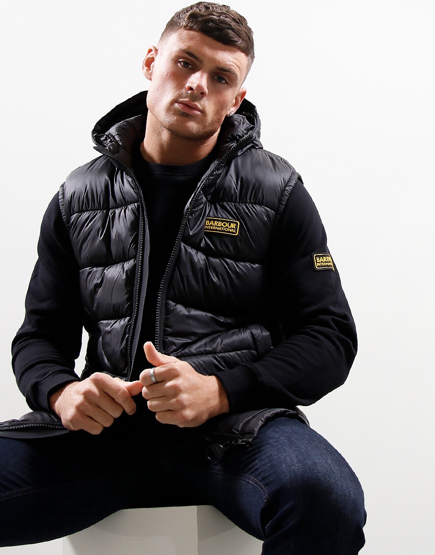 Barbour International Bobber Gilet Black - Terraces Menswear