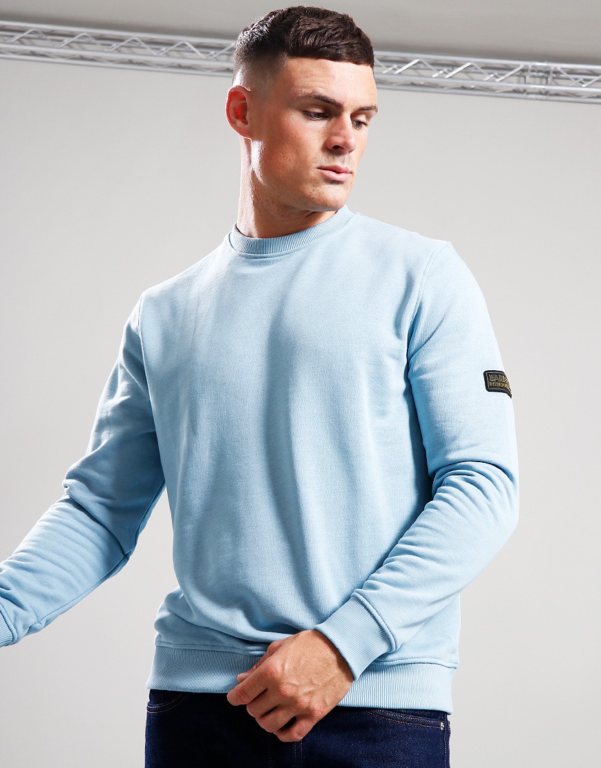 Barbour International Outline Crew Sweat Concrete Blue - Terraces Menswear