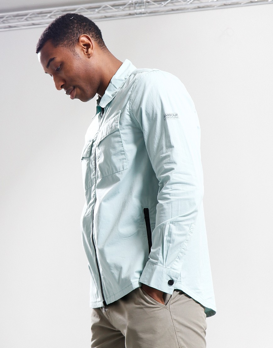 Barbour International Parson Overshirt Green Fig - Terraces Menswear
