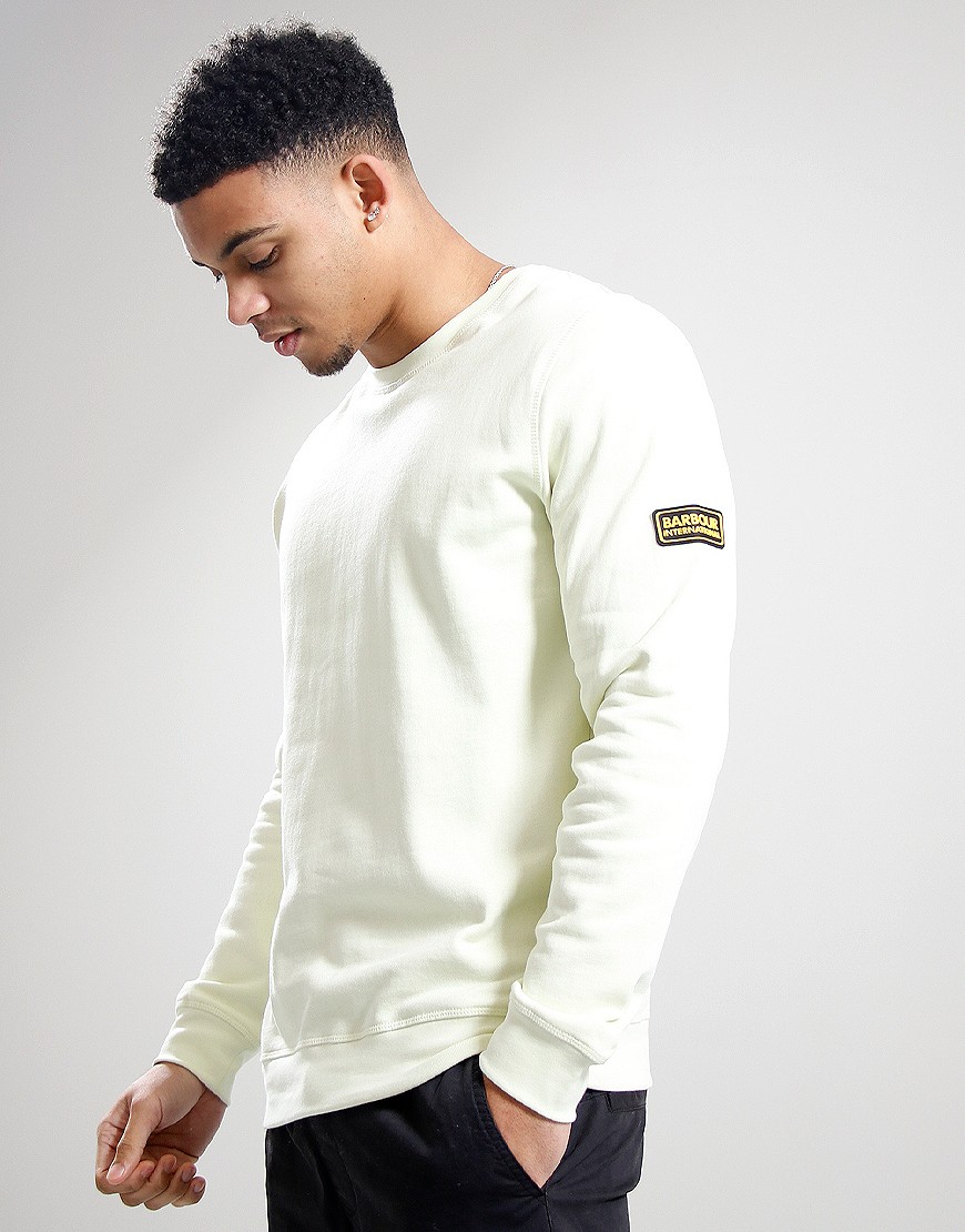 Barbour International Racer Badge Sweat Yellow - Terraces Menswear