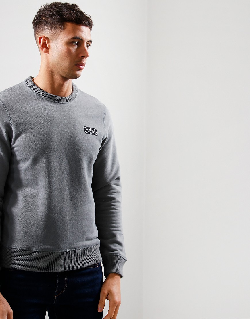 Barbour International Badge Crew Sweat Slate Grey - Terraces Menswear