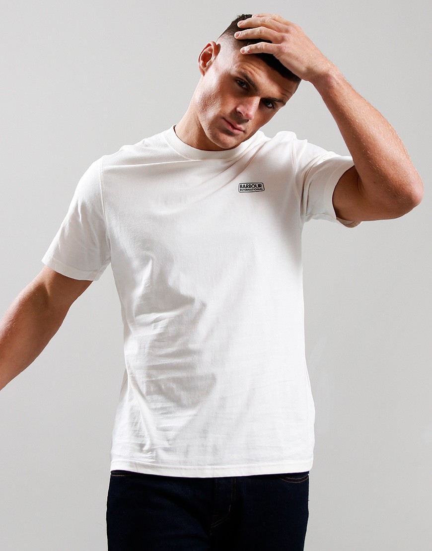 Barbour International Small Logo T-Shirt Whisper White - Terraces Menswear