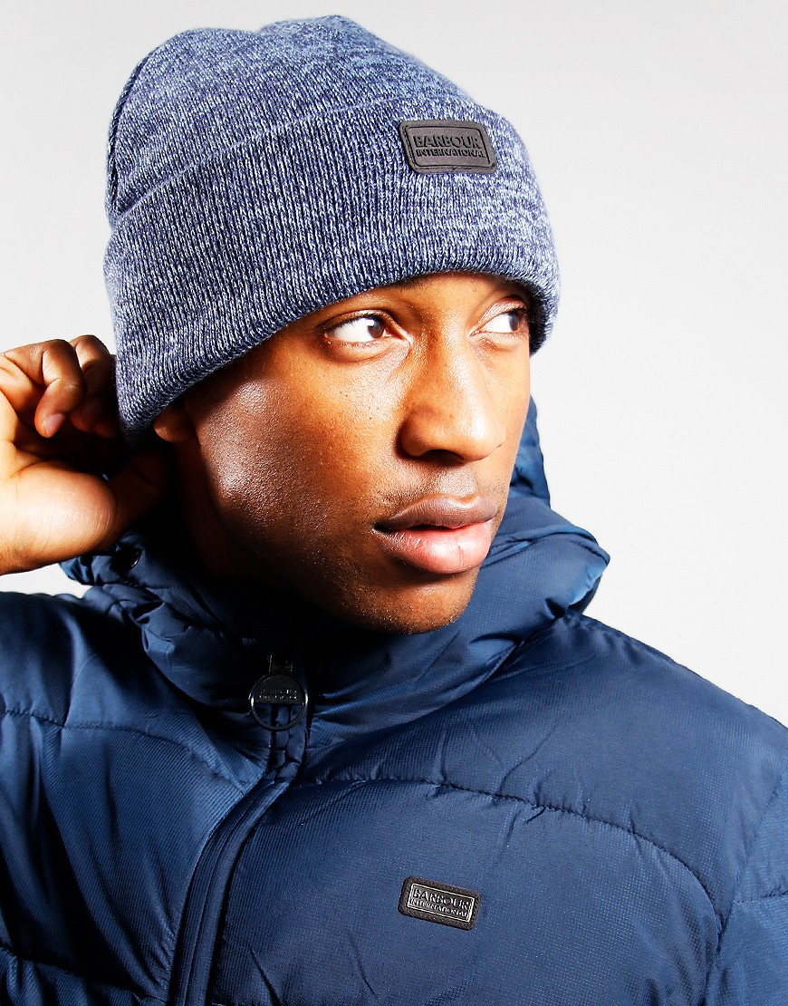 Barbour International Twist Sensor Beanie Inky Blue - Terraces Menswear