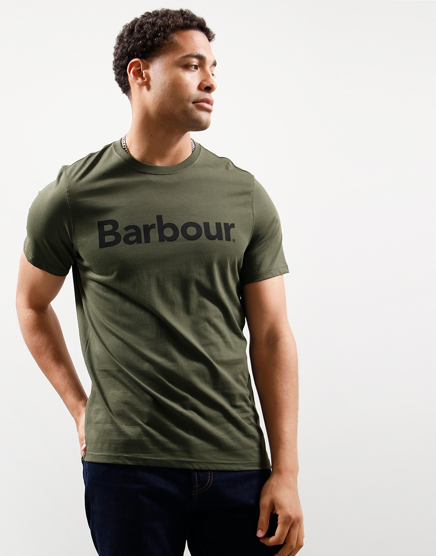 Barbour Logo T-shirt Olive - Terraces Menswear