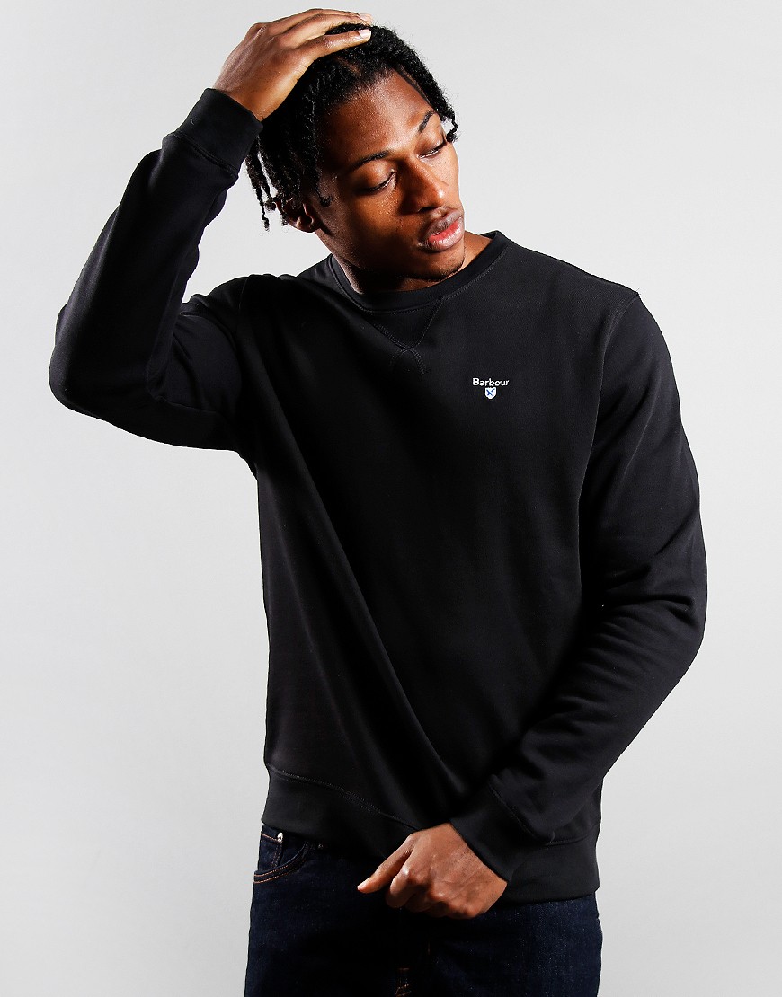 Barbour Risdale Crew Sweat Black - Terraces Menswear
