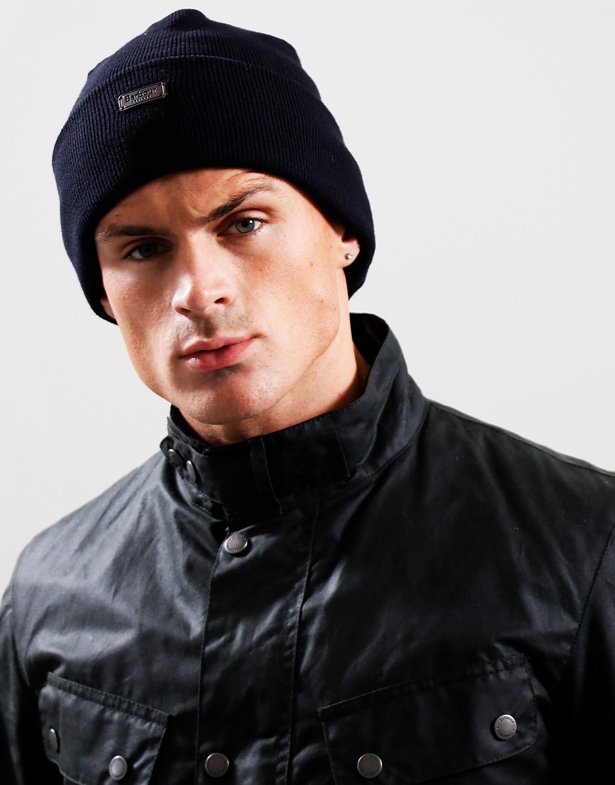 Barbour Swinton Beanie Hat Navy - Terraces Menswear