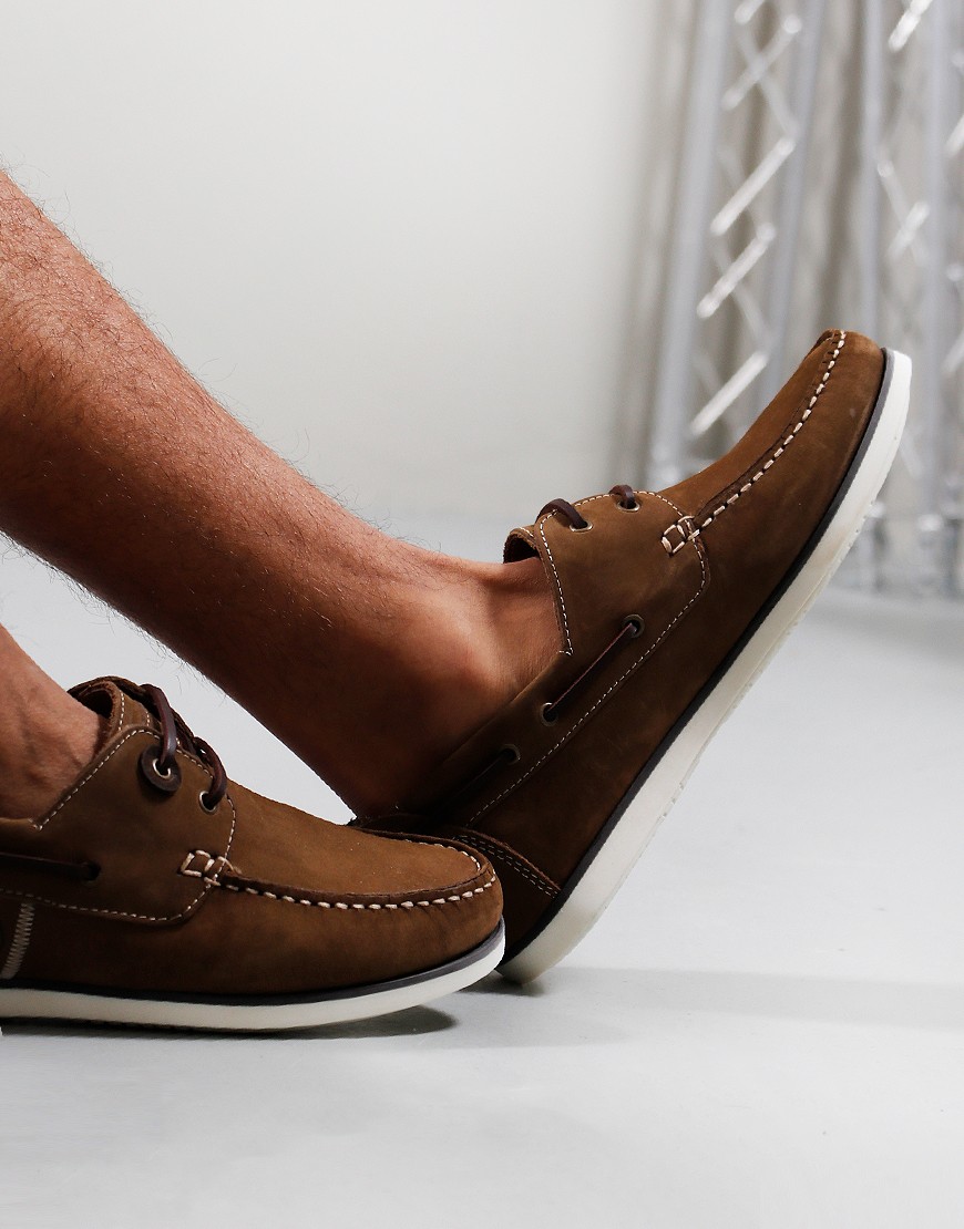 Barbour Wake Boat Shoe Russet - Terraces Menswear