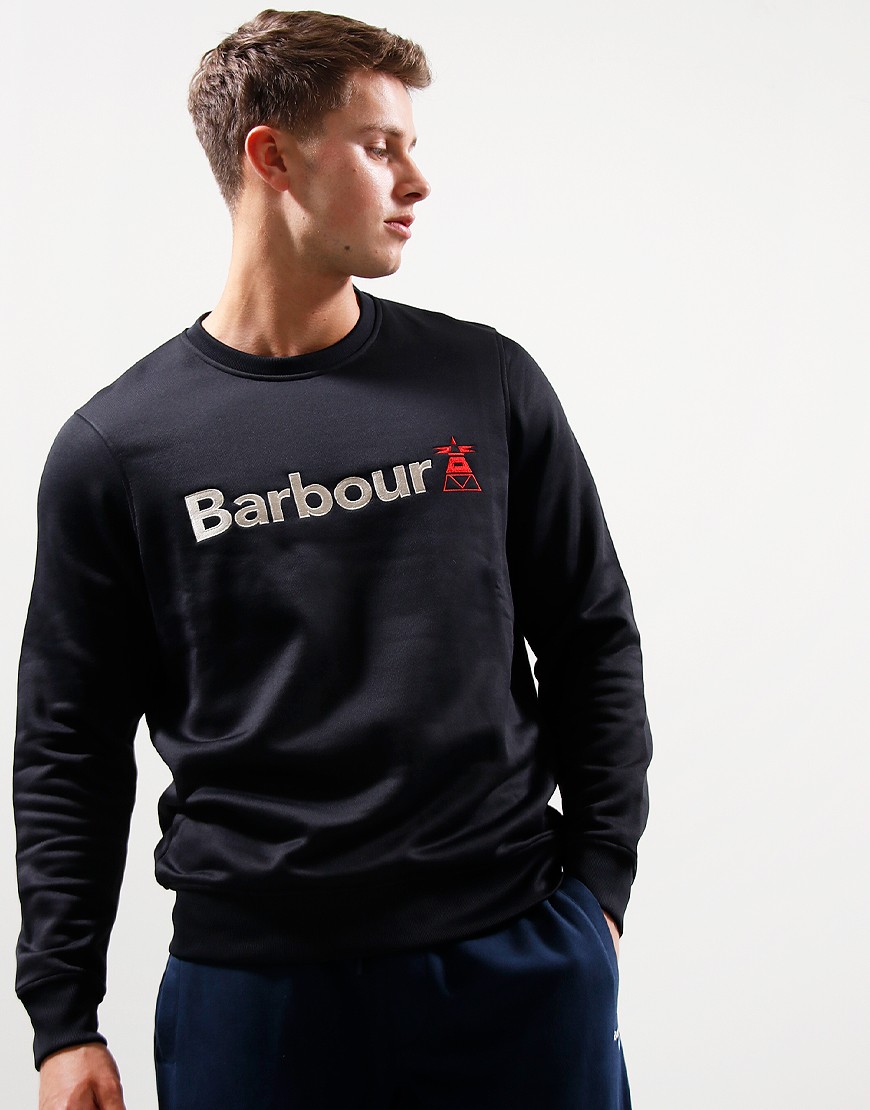 Barbour Weardale Crew Sweat Black - Terraces Menswear