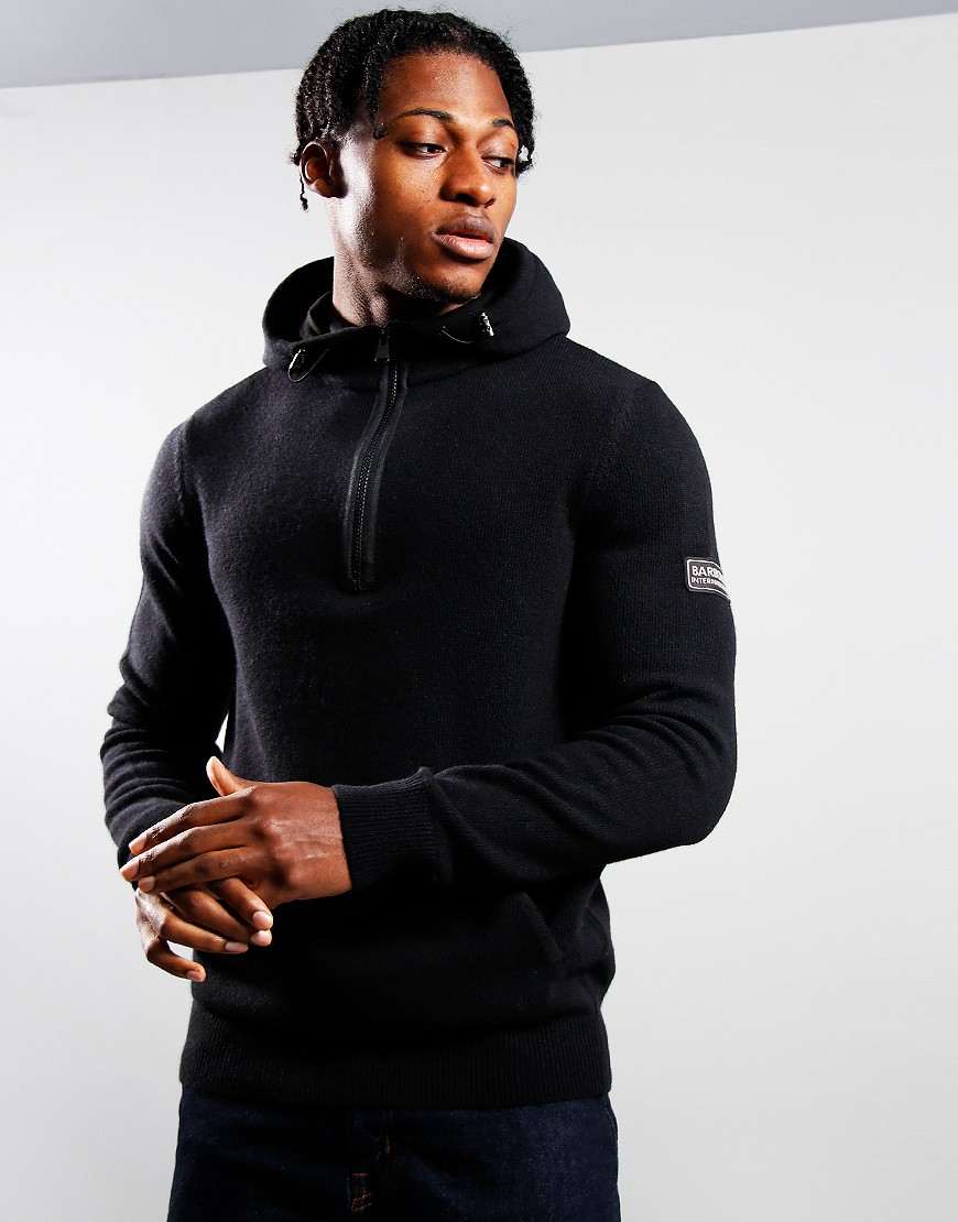 Barbour International Renzo Half Zip Knit Black - Terraces Menswear