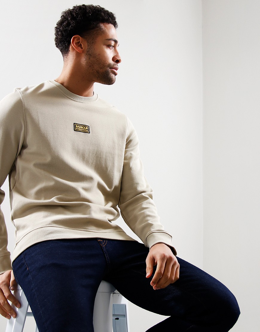 Barbour International Urban Crew Sweat Oyster - Terraces Menswear