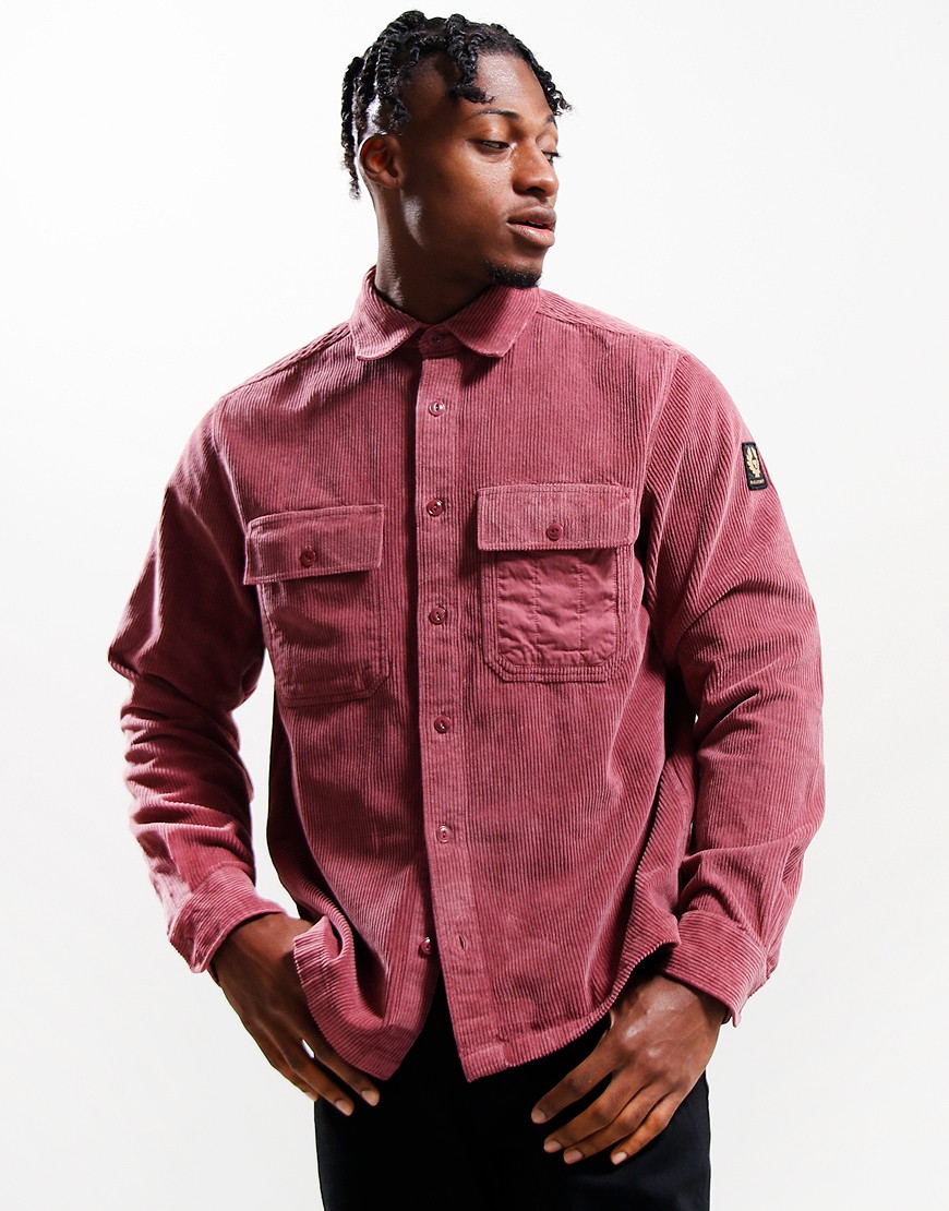 Belstaff Fallgate Corduroy Shirt Mulberry - Terraces Menswear