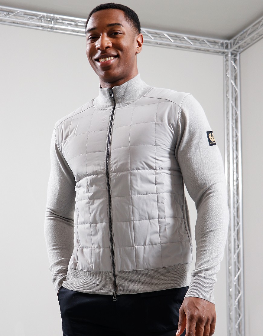 Belstaff Kelbrook Zip Cardigan Chrome Grey - Terraces Menswear