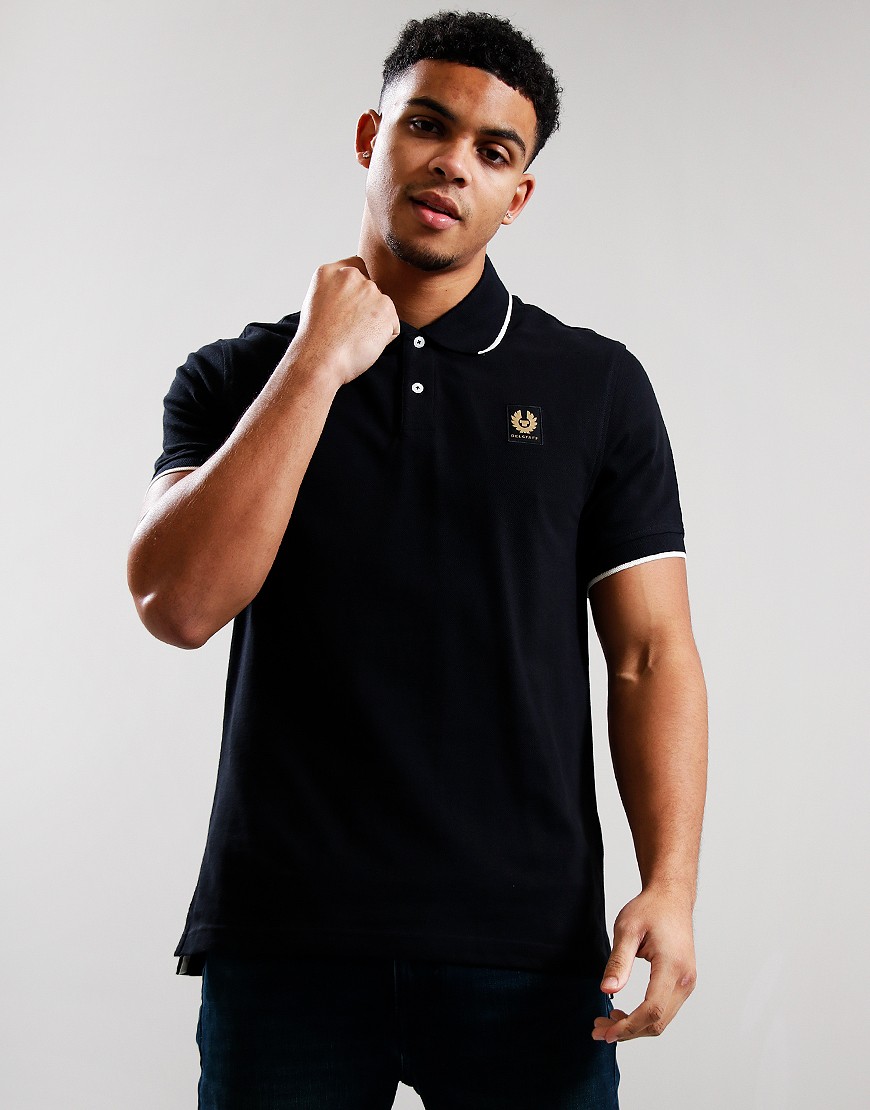 Belstaff Tipped Polo Shirt Black - Terraces Menswear