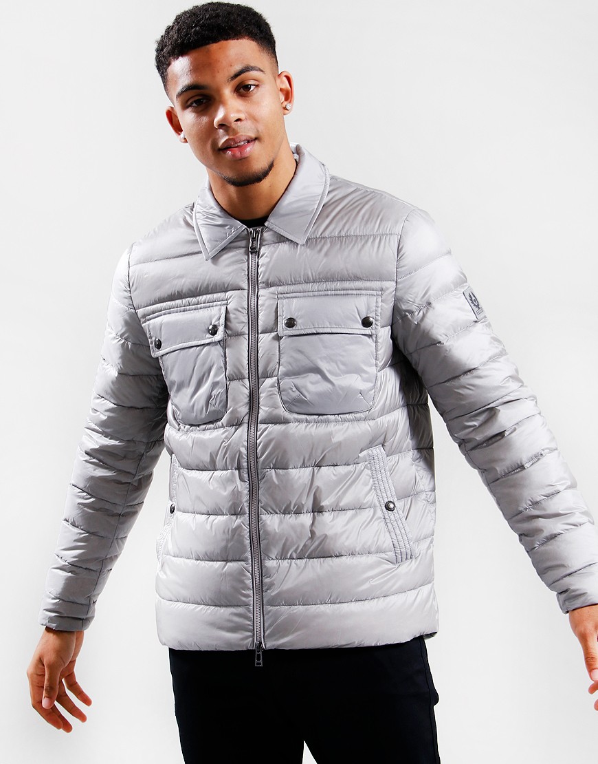 Belstaff Tour Down Overshirt Old Silver - Terraces Menswear