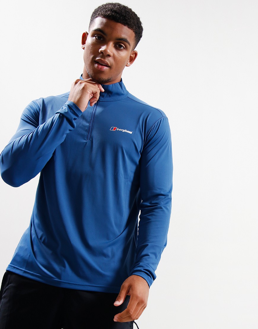 Berghaus Wayside Long Sleeve Half Zip Tech Murky Marine - Terraces Menswear