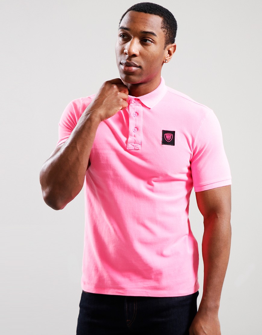 Blauer Polo Shirt Pink Lemonade - Terraces Menswear
