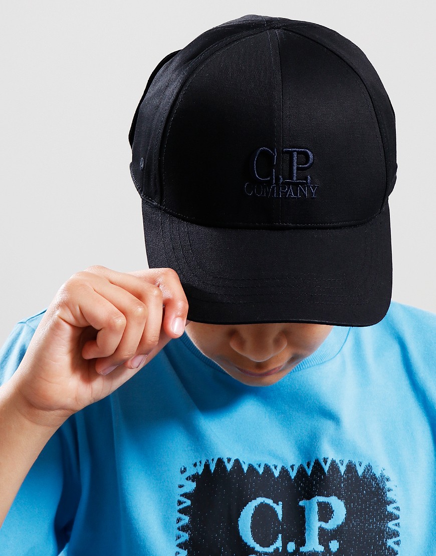 C.P. Company Kids Garbadine Goggle Cap Black - Terraces Menswear