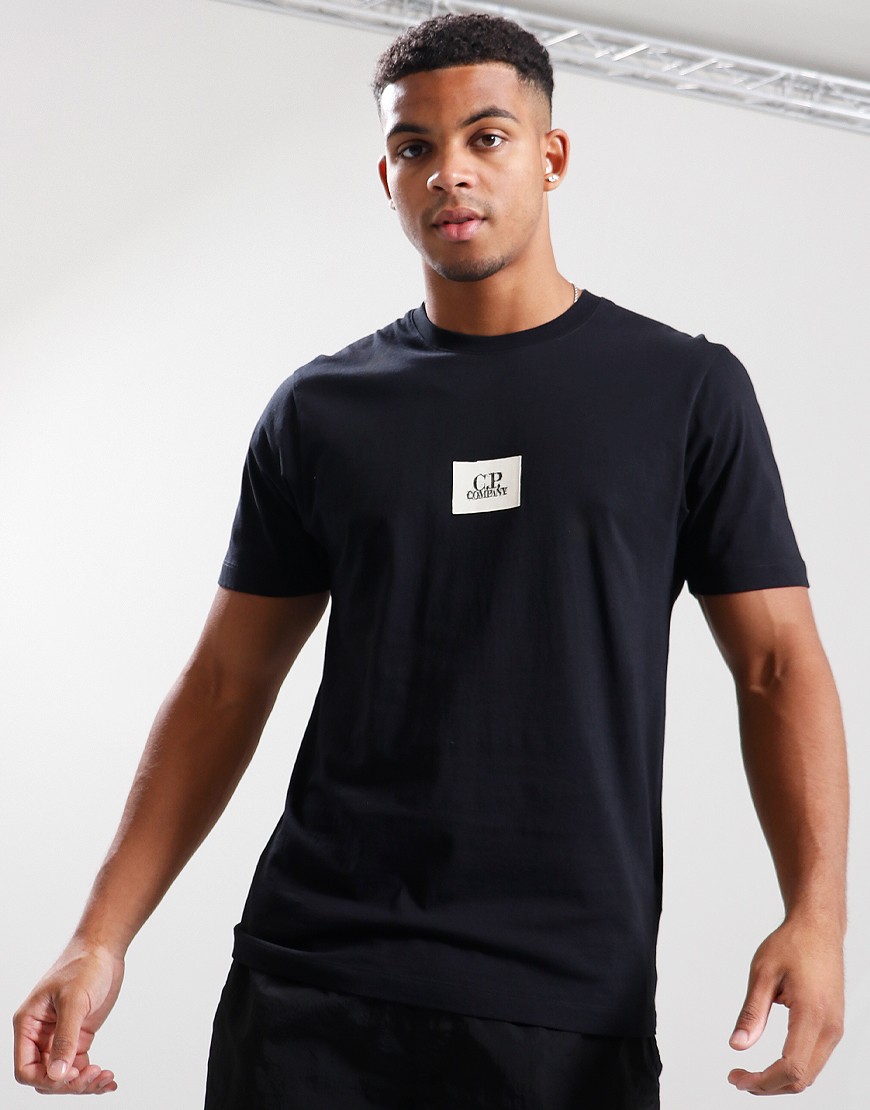 C.P. Company 30/1 Jersey Logo T-Shirt Black - Terraces Menswear