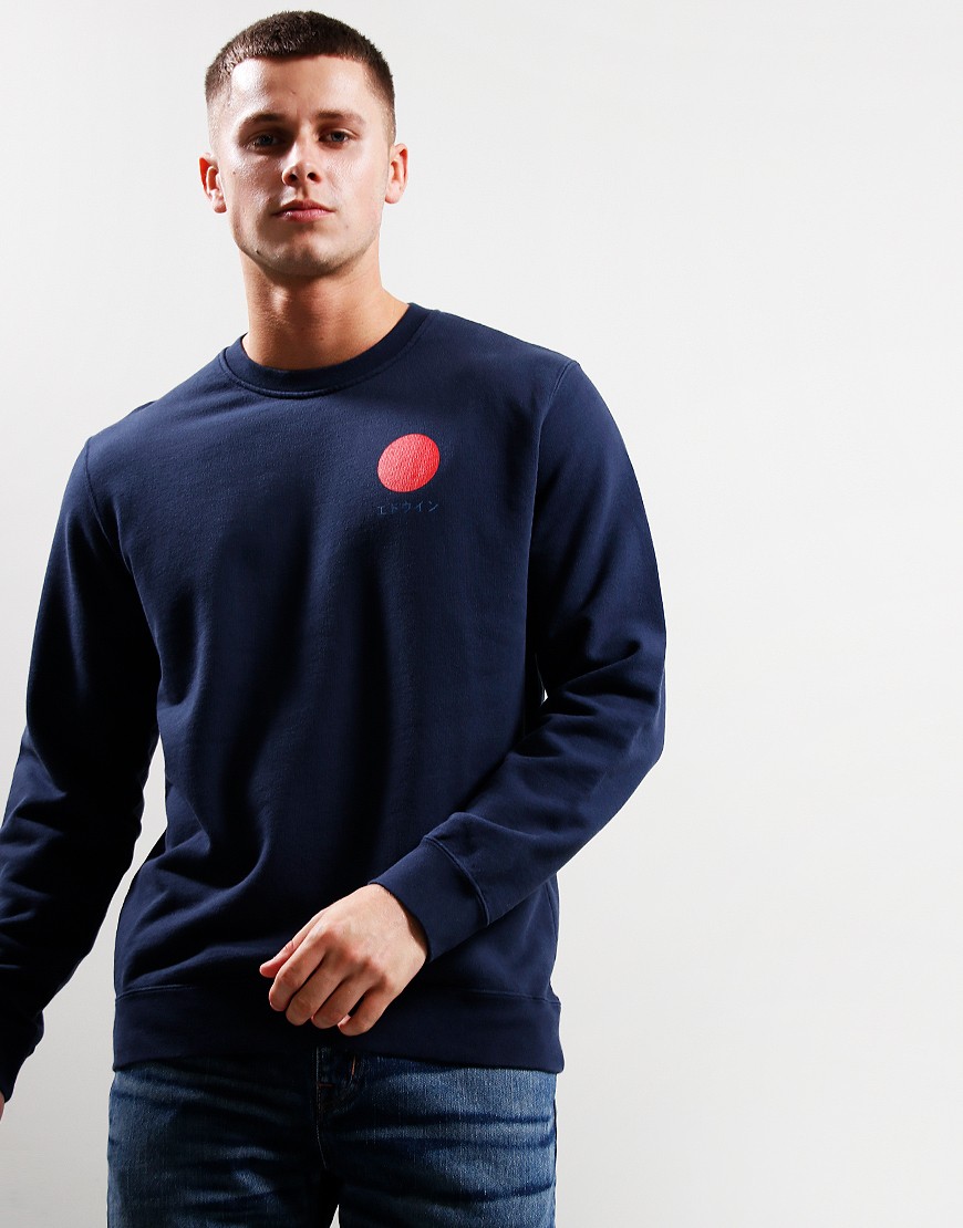 EDWIN Japanese Sun Crew Sweat Navy - Terraces Menswear