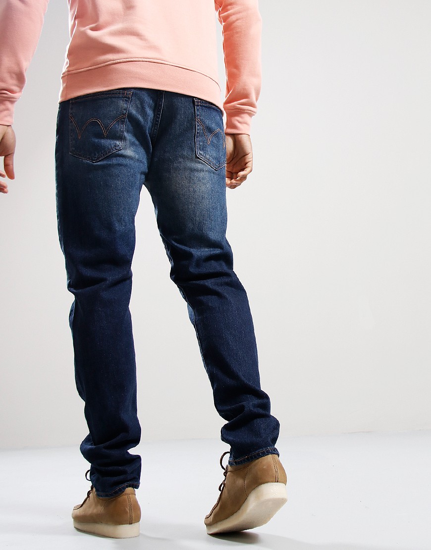 EDWIN Slim Tapered Jeans Blue Rinsed - Terraces Menswear