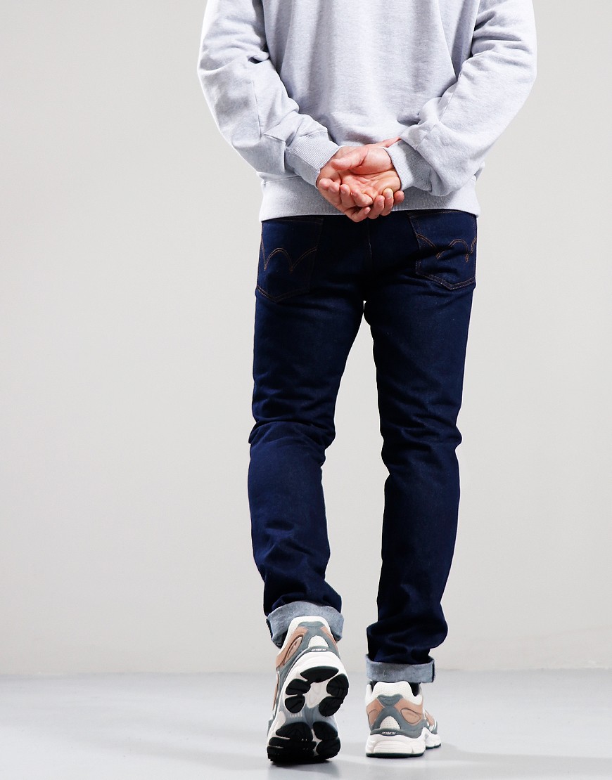 EDWIN Slim Tapered Kaihara Jeans Indigo Blue Rinsed - Terraces Menswear