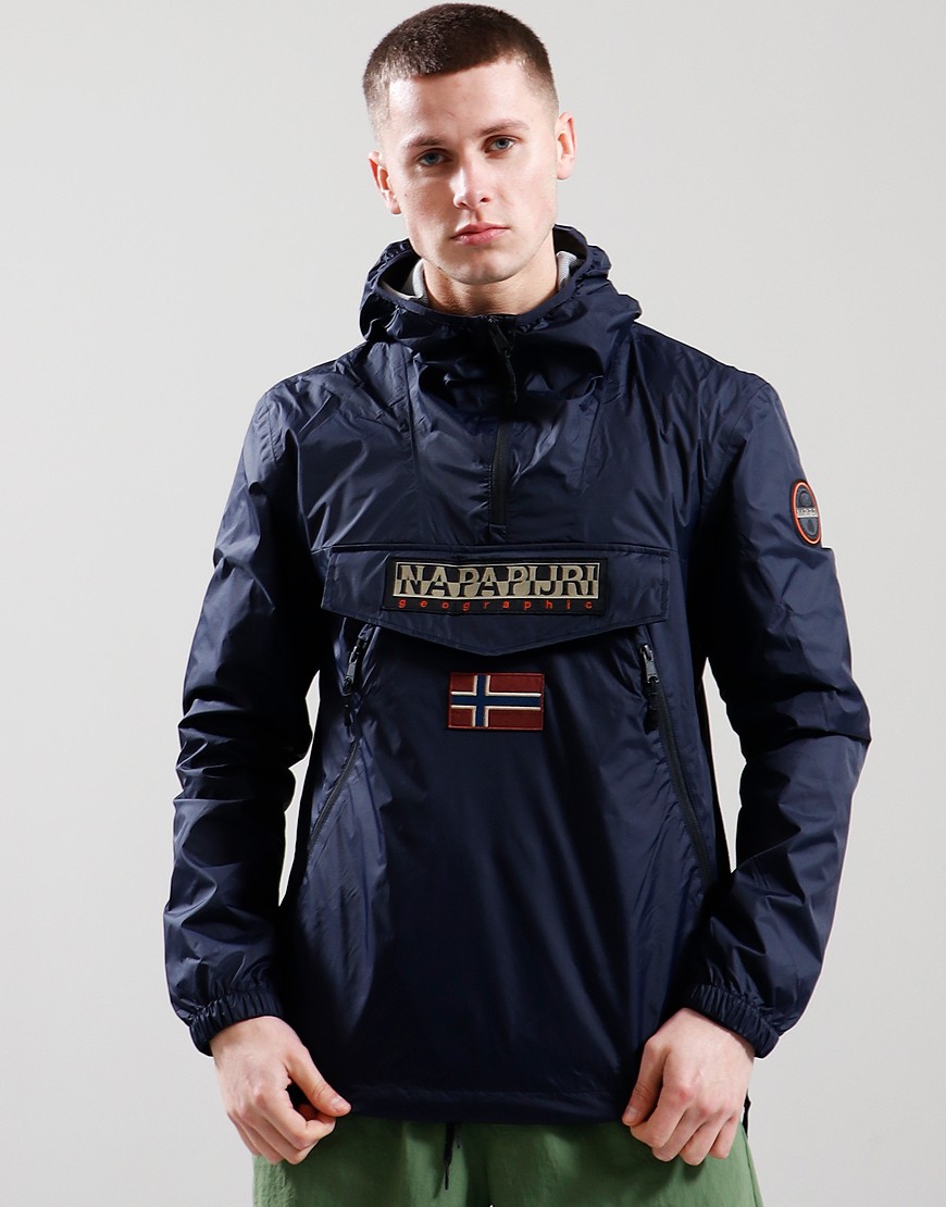 Napapijri Rainforest Ripstop Anorak Jacket Blu Marine - Terraces Menswear