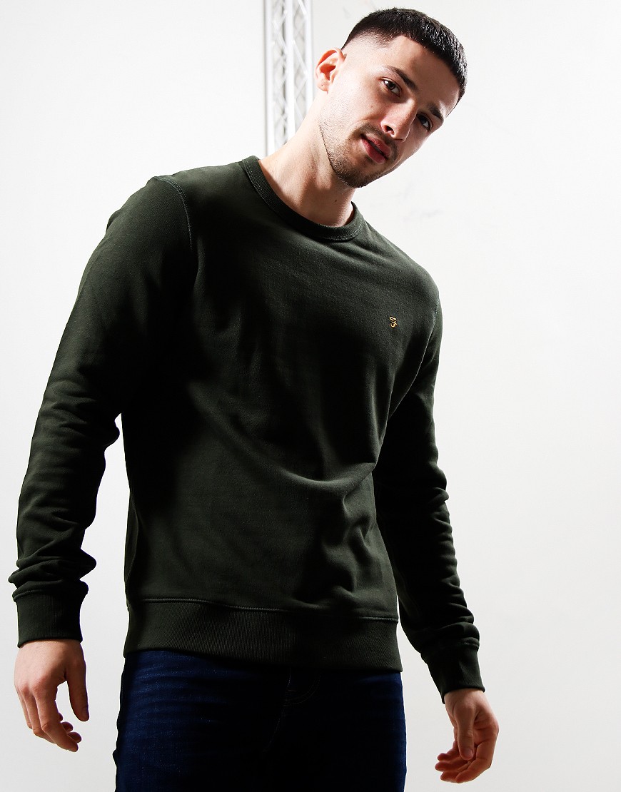 Farah Tim Crew Sweat Evergreen - Terraces Menswear